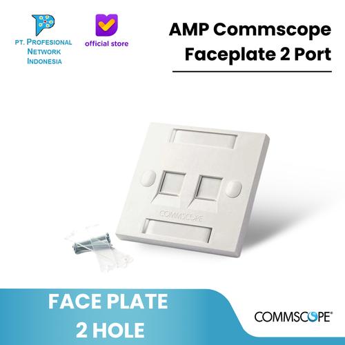 Jual AMP Commscope Faceplate 2 Port / Face Plate 2 Hole ORIGINAL ...