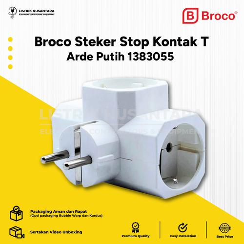 Jual Steker T Arde Broco Stop Kontak Lubang 3 Warna Putih Persegi - Kab ...