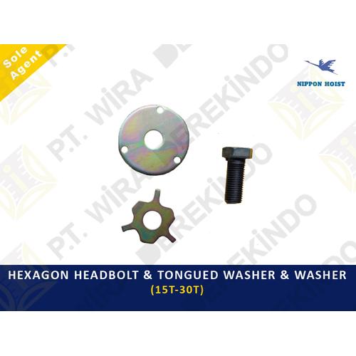 Jual Nippon Hoist NH HEXAGON HEADBOLT + TONGUED WASHER + WASHER (15T ...
