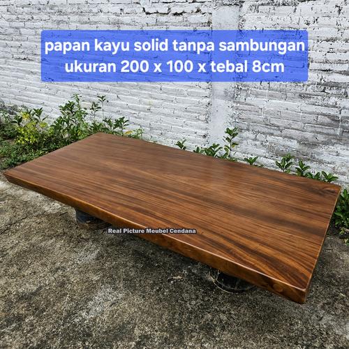 Jual papan meja kayu solid , papan meja minimalis kayu trembesi tebal ...