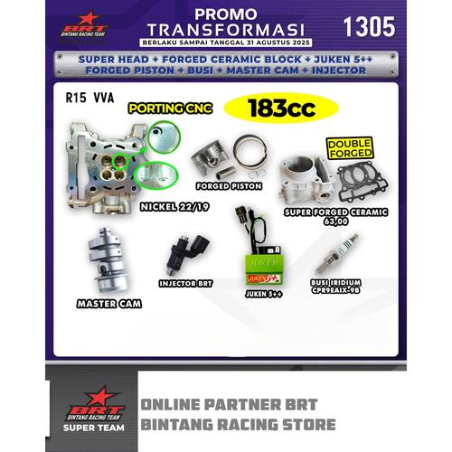 Jual Paket BRT Yamaha R15 V3 VVA Head Boreup Kit ECU Cam Injector - Kab ...
