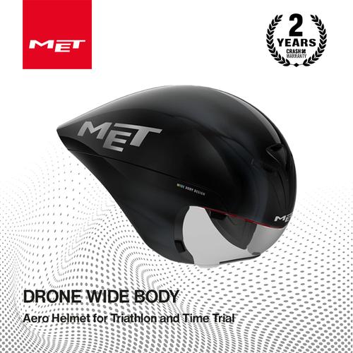 Promo MET HELMET DRONE WIDE BODY II - BLACK METALLIC | GLOSSY - M Cicil ...