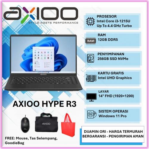 Jual Laptop Kerja Axioo Hype R3 Intel Core i3 1215U 12GB DDR5 256GB SSD ...