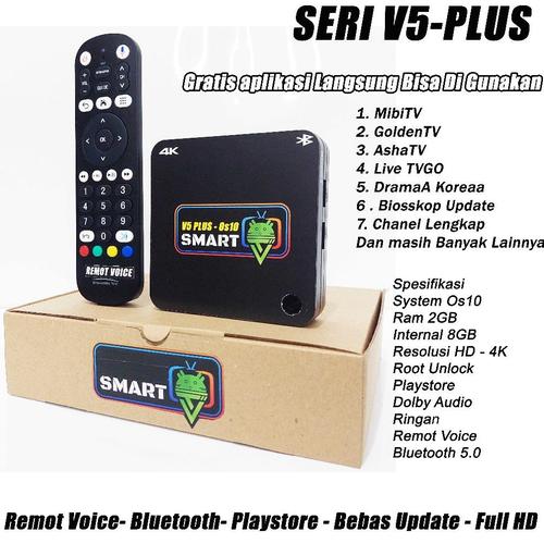 Jual stb Android tv V5-PLUS Remot voice bluetoth - Kab. Tangerang - CV ...