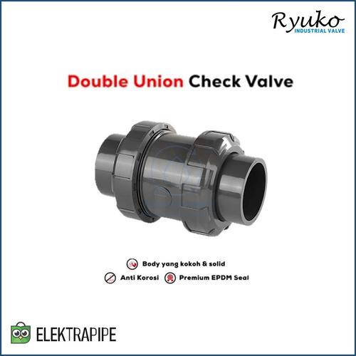 Promo PVC Double Union Check Valve 1/2" - 2" Inch / Ball Check Valve ...