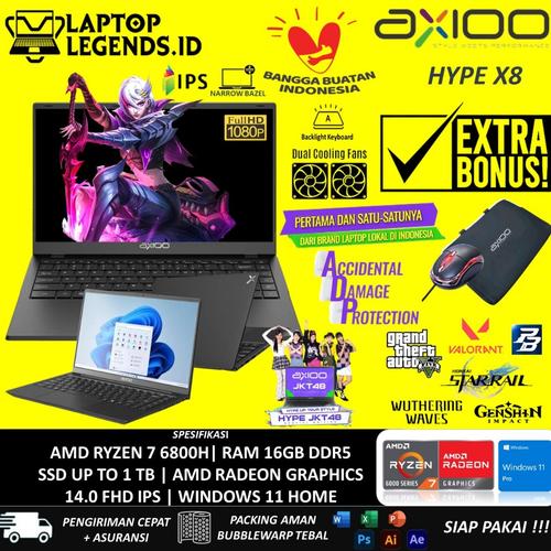 Jual Axioo HYPE 5 X8 AMD Ryzen 7 6800H 32GB 1TB Radeon 680M 14.0 FHD ...