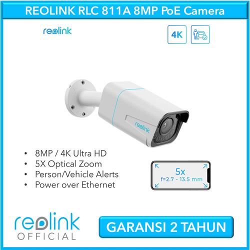 Promo Reolink RLC 811A (P430) 8MP 4K PoE IP Camera Optical Zoom Color ...