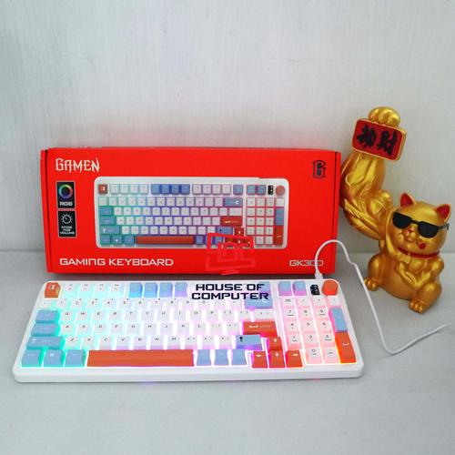 Jual KEYBOARD GAMING GAMEN GK300 94 KEY WITH KNOB PBT KEYCAPS MEMBRANE ...