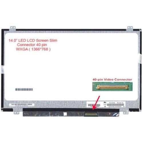Jual LAYAR LED LCD LAPTOP 14 INCH SLIM 40 PIN KUPING ATAS BAWAH HD 1366 ...