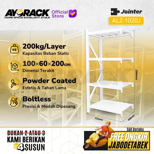 Promo JOINTER RAK GUDANG AYORACK AL2-1020J 200KG - 4 SUSUN PANJANG 1 ...