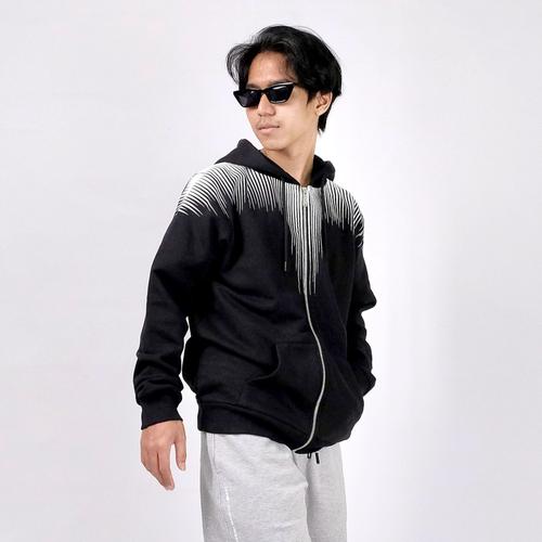 Jual Marcelo Burlon Falls Wings Zip Hoodie Black Dark Grey 100% ...