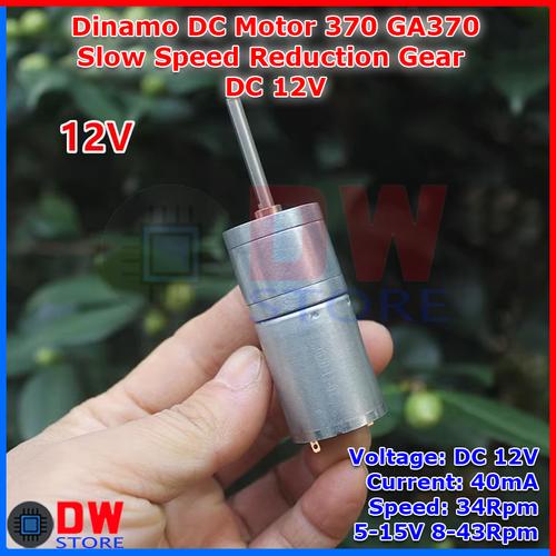 Jual Dinamo DC Motor 25GA-370 RS-370 High Torqe Speed Reduction Gearbox ...