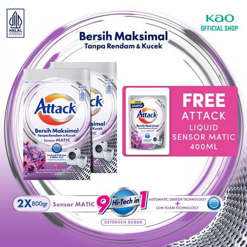 Promo Attack Sensor Matic 800gr Twinpack - Deterjen Bubuk Untuk Mesin ...