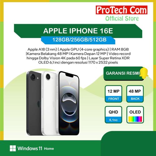 Promo APPLE iPhone 16e 128GB 256GB 512GB A18 CPU 6C GPU 4C OLED Resmi ...