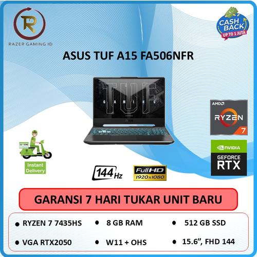 Jual ASUS TUF A15 FA506NFR RYZEN 7 7435HS RTX2050 4GB/ 8GB 512GB W11 ...