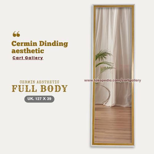 Jual Kaca Full Body Cermin Aesthetic Double Frame Kayu 127x39 Gantung ...