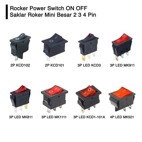 Jual Saklar Power Switch Tombol ON OFF Mini Roker Rocker Besar 2 3 4 ...