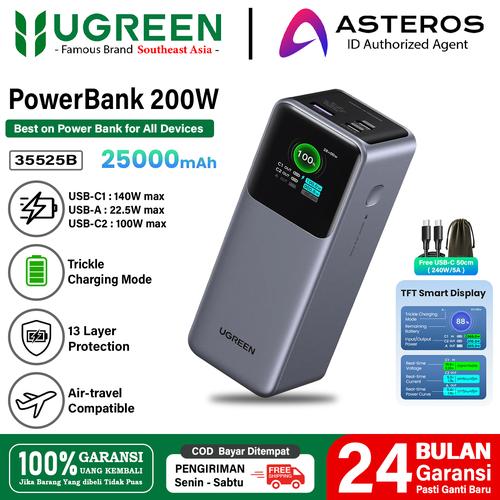 Promo UGREEN Nexode Power Bank 25000mAh Smart Digital Display PD Fast Charging 140W 200W - 25 ...