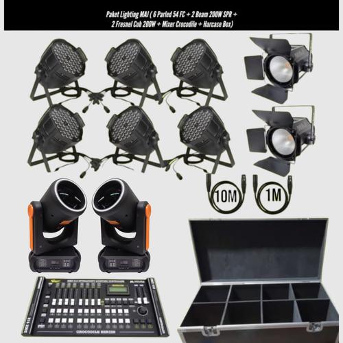 Jual Paket Lighting Panggung ( 6 Parled 54 Fullcolor + 2 Beam 200W Led ...