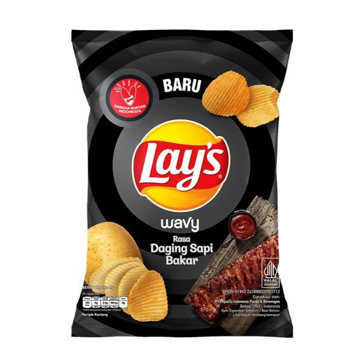 Jual Lay's Wavy Keripik Kentang Rasa Daging Sapi Bakar 64 g - Jakarta ...