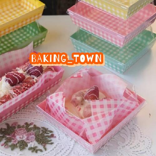 Promo 10pcs - burger box kotak roti sandwich motif kotak warna kotak ...