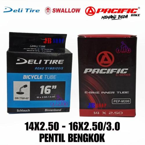 Jual BAN DALAM SEPEDA LISTRIK 14 16 X 2.50 250 2.75 275 3.0 300 PENTIL BENGKOK / DIN SWALLOW ...