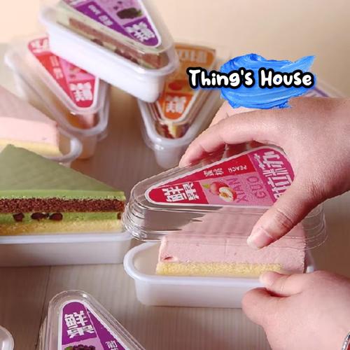 Promo 10pcs - PREMIUM KOREAN dessert box segitiga cup tray kotak mika ...