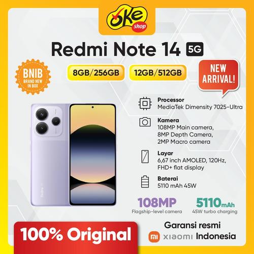 Jual Xiaomi Redmi Note 14 5G | 108MP AI OIS Camera | MediaTek 7025 ...