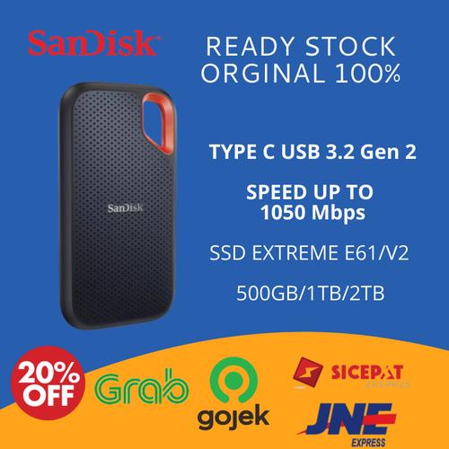 Jual SSD Portable Sandisk 2TB 1TB 4TB Extreme pro V2 Hardisk external - 1TB/800Mbps - Jakarta ...