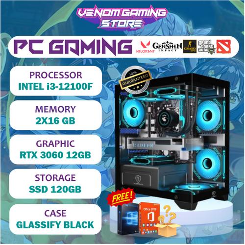 Jual PC Gaming | Intel i3 12100F | RTX 3060 12GB | 32GB RAM | SSD ...