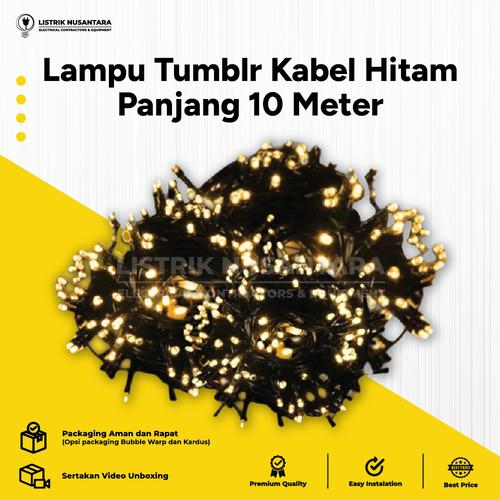 Jual Lampu Tumblr Kabel Hitam 100 Led 10 meter Tumbler Hias Dekor - Kab ...
