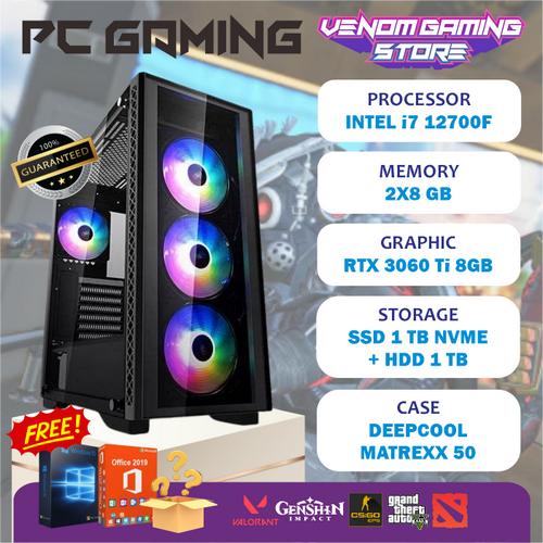 Jual Pc Gaming | i7 12700F | RTX 3060 Ti | 1TB NVME | 16GB RAM - Kab ...