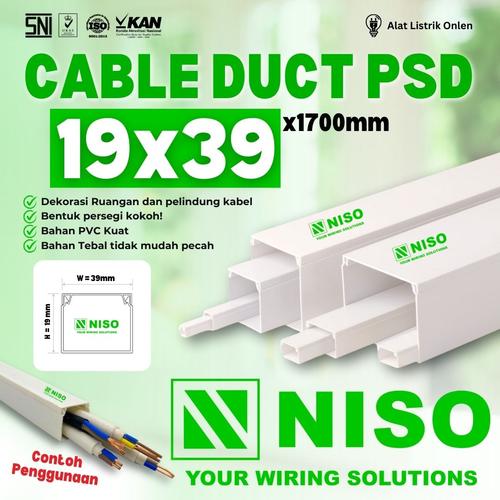 Jual NISO PSD KABEL DUCT 19 X 39 1.7 Meter /TRUNKING 19X39 DAK WIRING ...