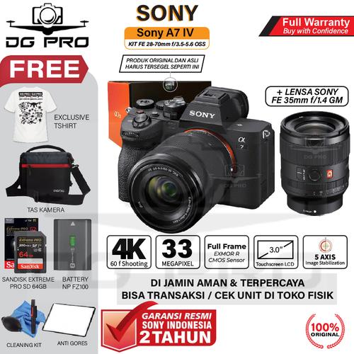 Jual Sony Alpha A7IV - A7 IV + FE 35MM F1.4 GM - Mark 4 - A7M4 Mirrorless - Jakarta Pusat - DG ...