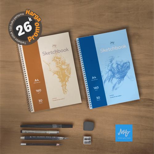 Promo MYO Sketchbook A4 tebal 160 gsm 30 lembar. Buku sketsa/gambar ...