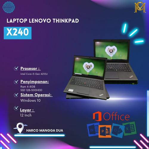 Jual Laptop Lenovo Thinkpad X240 Core i5 Gen 4210U Ram 4-8GB SSD 256GB/HDD 500 Mulus - X240 i5 ...