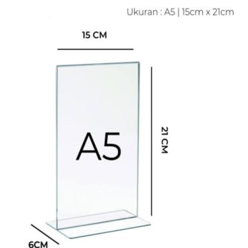 Jual acrylic tent card standing A5 / akrilik brosur qris flyer - Kota ...