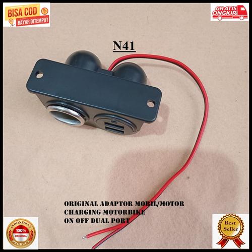 Jual N41 ORIGINAL ADAPTOR MOBIL CAR MOTOR 2 USB COLOKAN ADAPTOR 3.1A ...