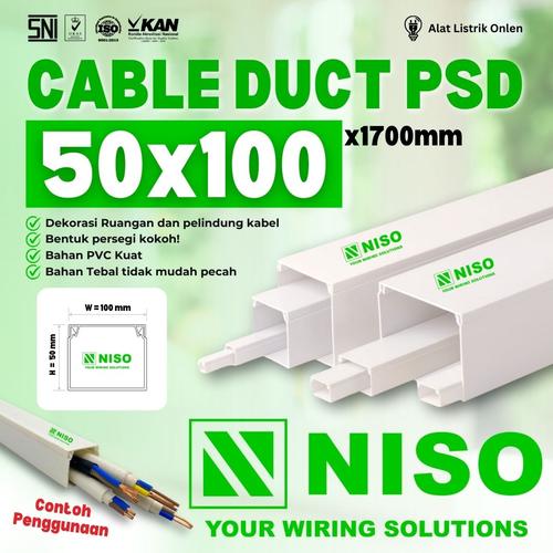 Jual NISO KABEL DUCT 50 X 100 1.7M TRUNKING 50X100 DAK WIRING PROTEKTOR ...