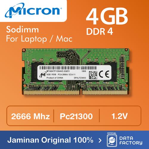 Jual RAM LAPTOP MICRON DDR4 4GB PC 21300 / 2666 Mhz SODIMM NOTEBOOK ...