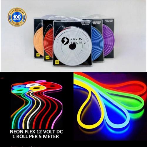Jual Lampu Neon Flex DC 12 VOLT Lampu Neon Flex 1 Roll 5 Meter Ice Blue ...