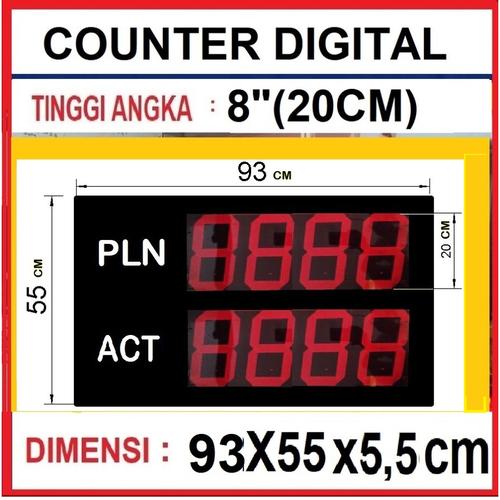 Jual Andon Display Counter Produksi 7segment 8 INCH 4digit - Kab ...