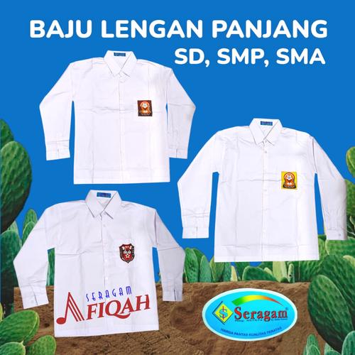 Jual Seragam Sekolah Baju Putih Lengan Panjang SD SMP SMA BERLOGO OSIS ...
