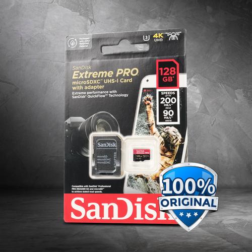 Jual Micro SD Card 128GB Sandisk Extreme Pro 200 MB/s A2 4K 128 GB ...