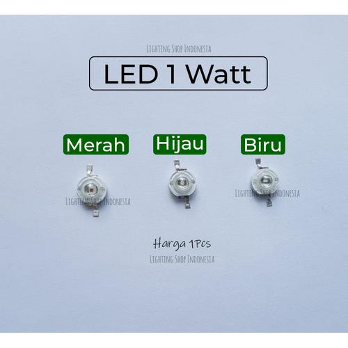 Jual Lampu mata chip led 1w dc merah biru hijau high power led hpl ...