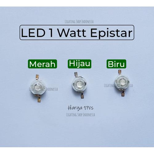 Jual Lampu mata chip Led 1w epistar merah hijau biru high power led hpl ...