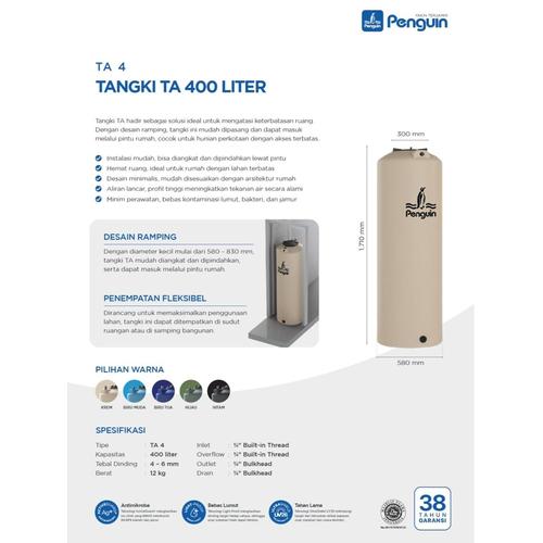 Jual Tangki Air Ramping Penguin 400 Liter - Tandon | Toren Slim TA 4 ...