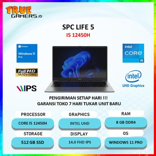 Promo Laptop SPC Life 5 Intel Core i5 12450H 8GB 512 W11PRO 14.0FHD IPS ...