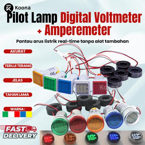 Promo Pilot Lamp Digital Voltmeter + Amperemeter AD16-22DVA AS16-22FVA ...