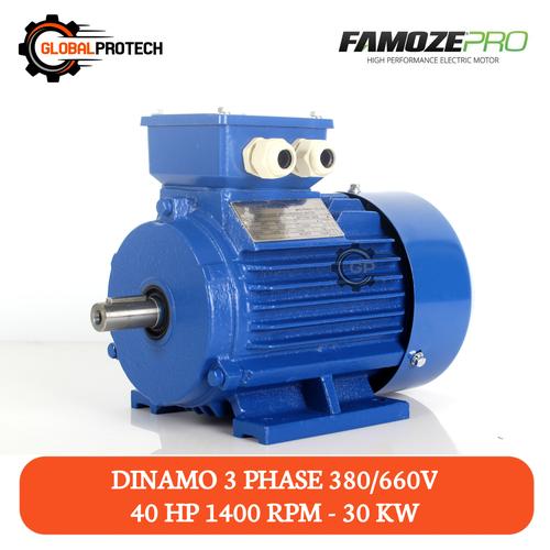 Jual Dinamo 3 Phase 40 HP 1400 RPM Famoze Pro 30KW Tipe Y3 Elektro ...